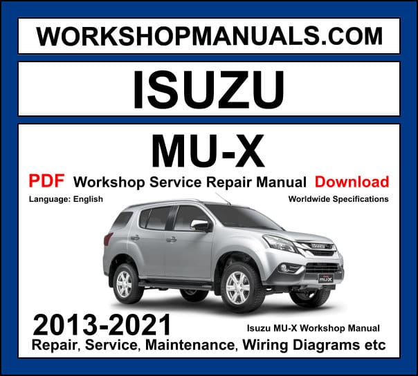 Isuzu D-Max 2012-2020 Workshop Service Repair Manual PDF